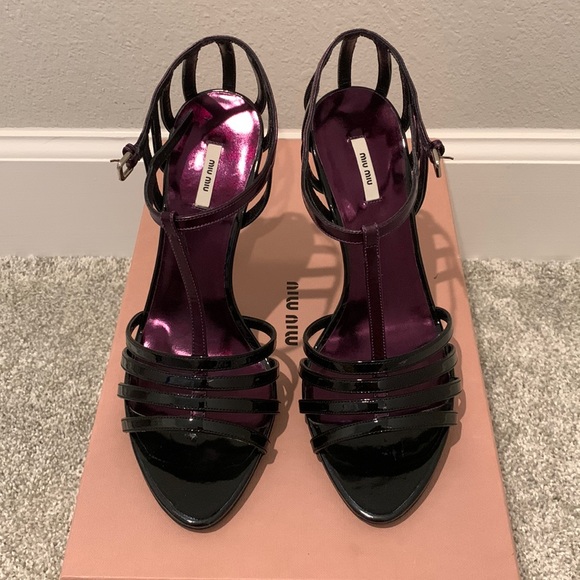 Miu Miu | Shoes | Miu Miu Vintage Heels Patten Iridescent Deep Purple ...